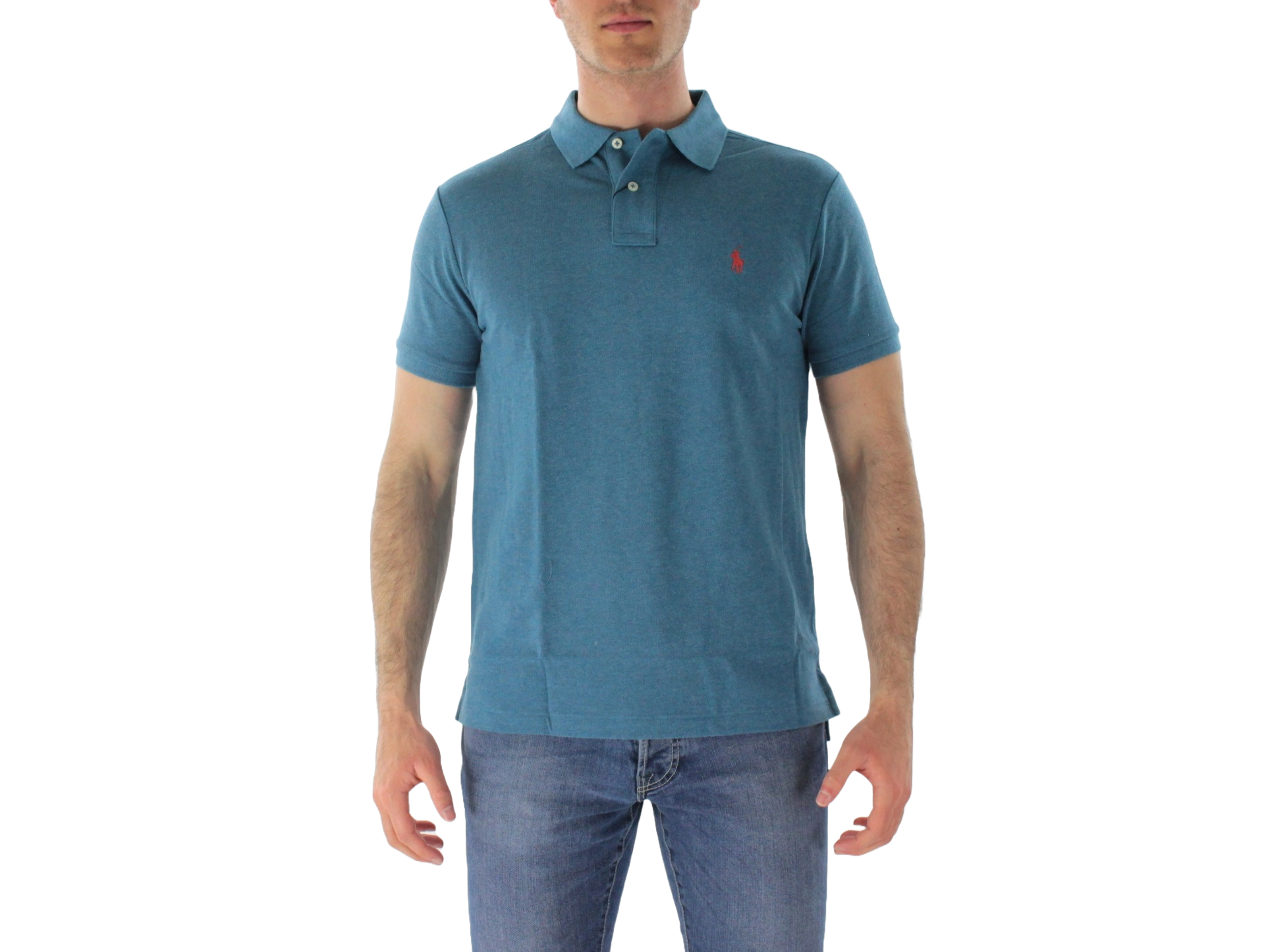 Ralph Lauren t-shirt custom slim fit indaco uomo